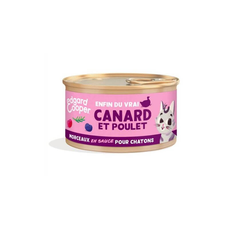 Boite chaton Canard et Poulet 85g Edgar Cooper - Edgar Cooper